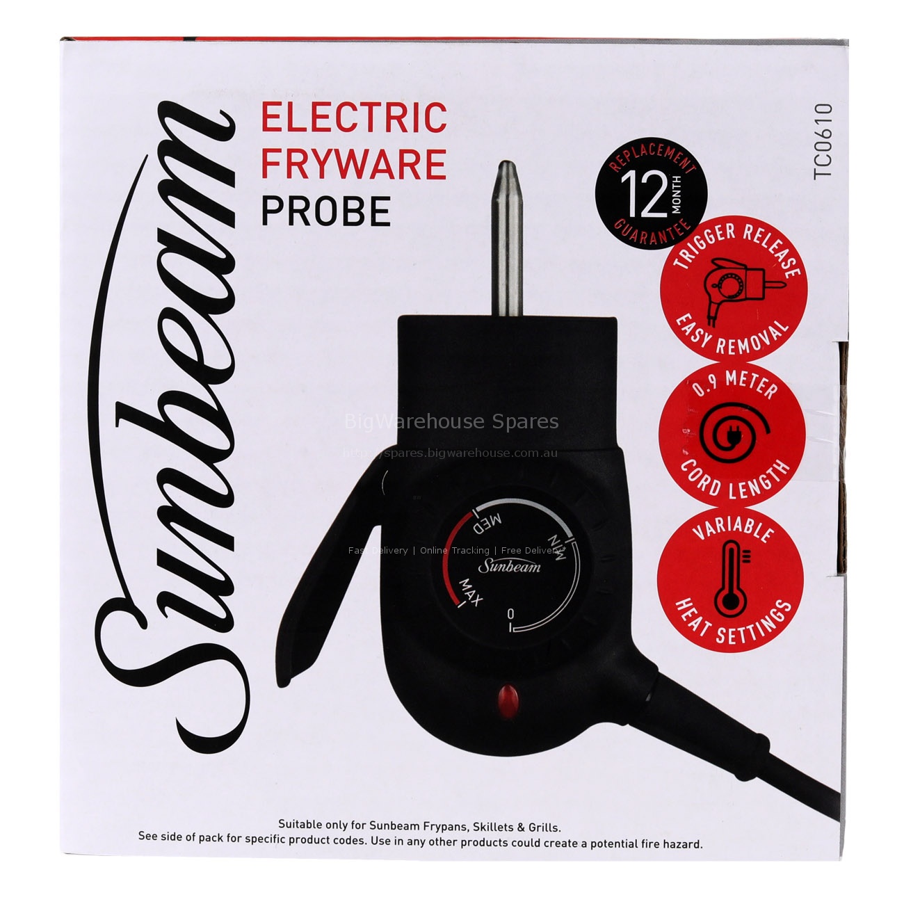 SUNBEAM FRY PAN CONTROL PROBES control probe tc0610 trig release